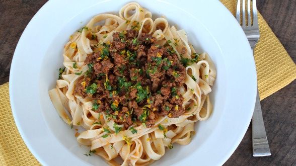 Lamb Ragu Tagliatelle with Citrus, Saffron and Mint - Recipes List